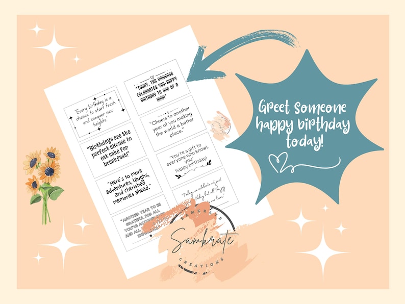 Printable Birthday Quote Cards: Journal & Collage Ephemera (digital ...