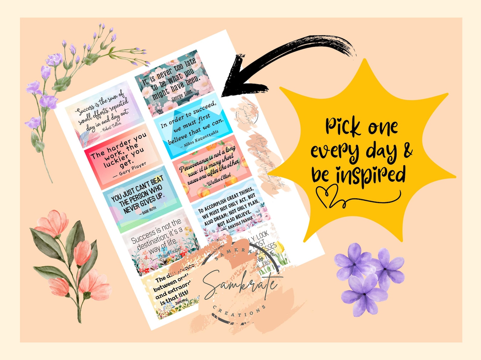 Printable Inspirational Quotes Cards, Collage Ephemera, Quotes From ...