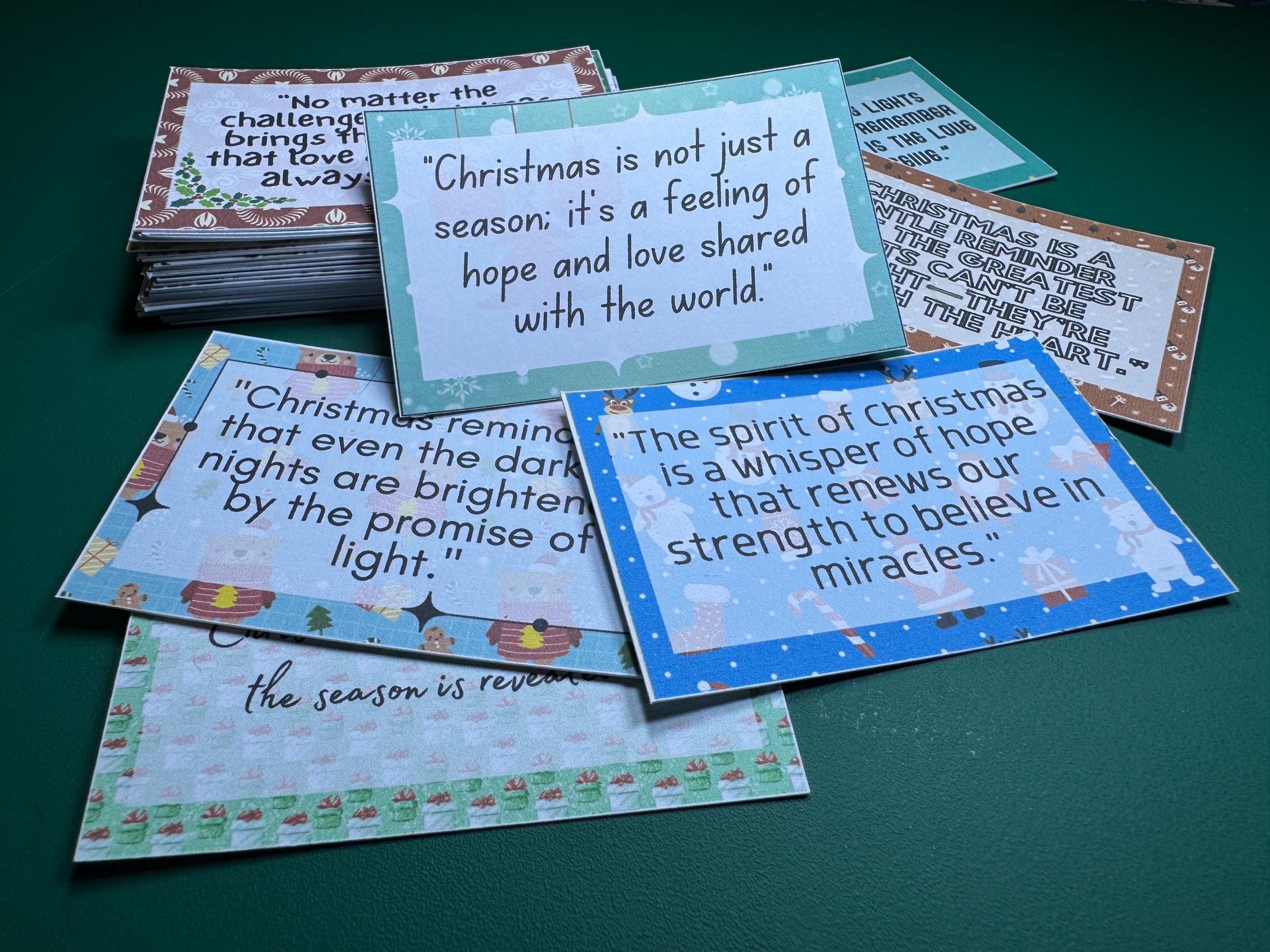 110 Encouraging Printable Christmas Quote Cards, Holiday Cards, Journal ...
