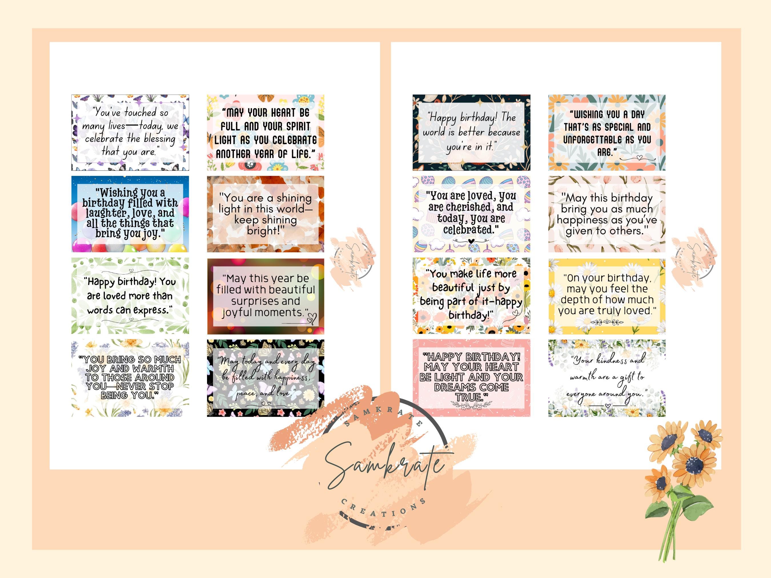 112 Printable Heartfelt Birthday Quote Cards (digital Download) - Etsy