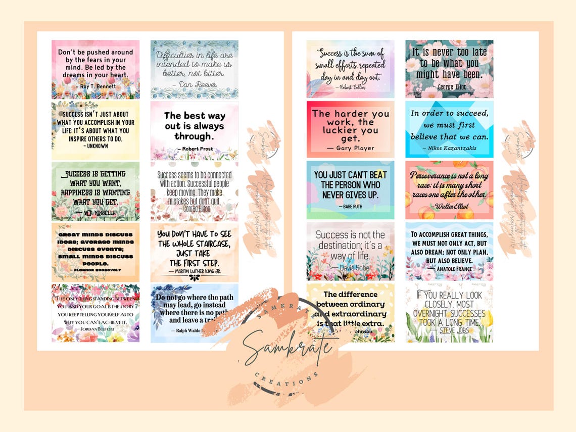 110 Printable Inspirational Quote Cards: Collage Ephemera (PDF) - Etsy
