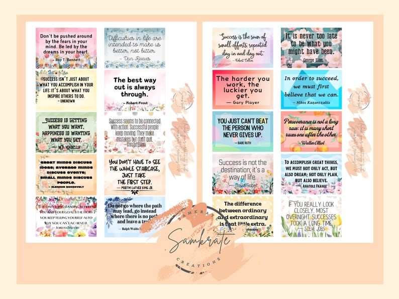 Printable Inspirational Quotes Cards, Collage Ephemera, Quotes From ...
