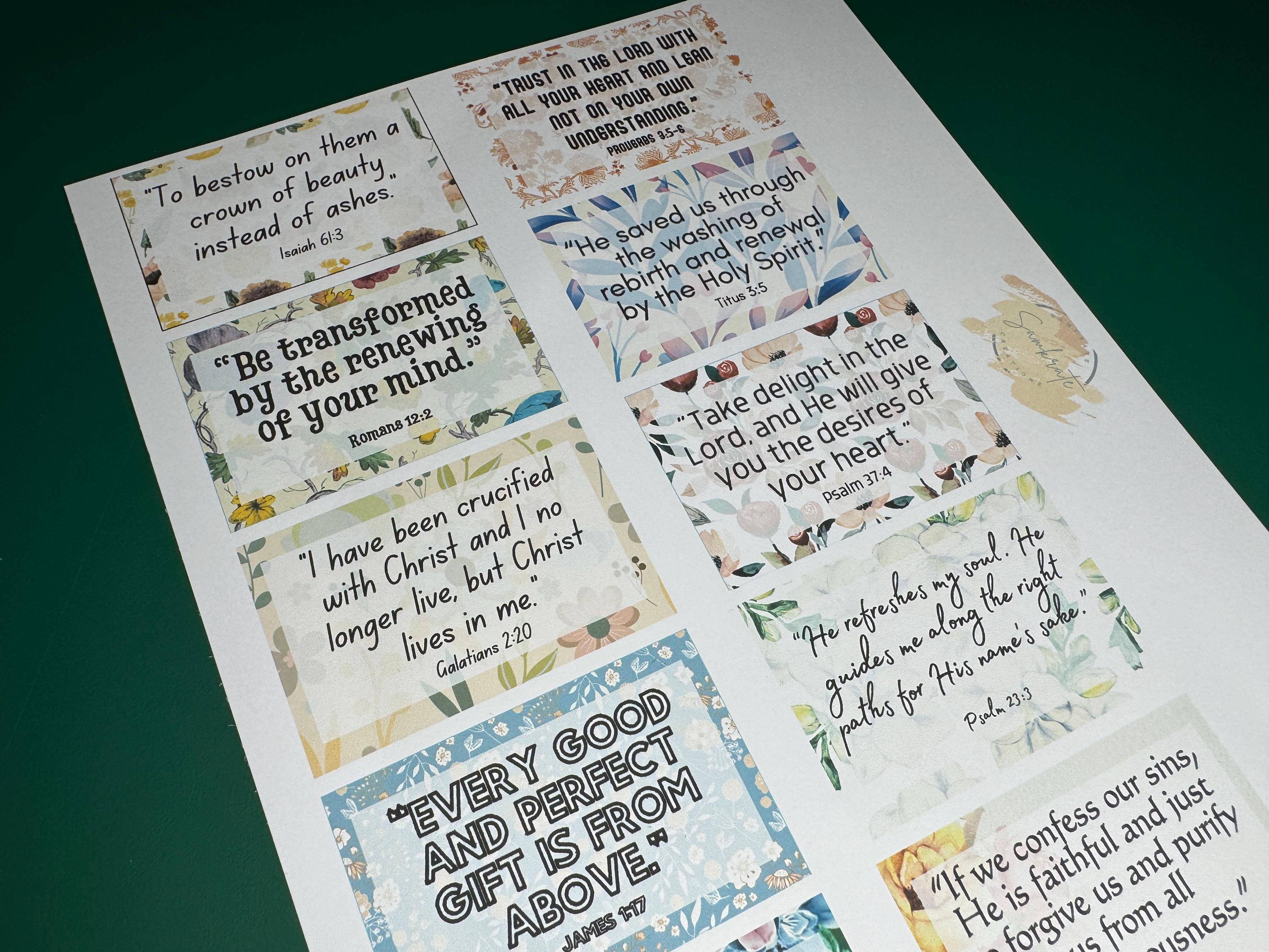 110 New Beginnings Bible Verse Cards: Printable Scripture (digital ...