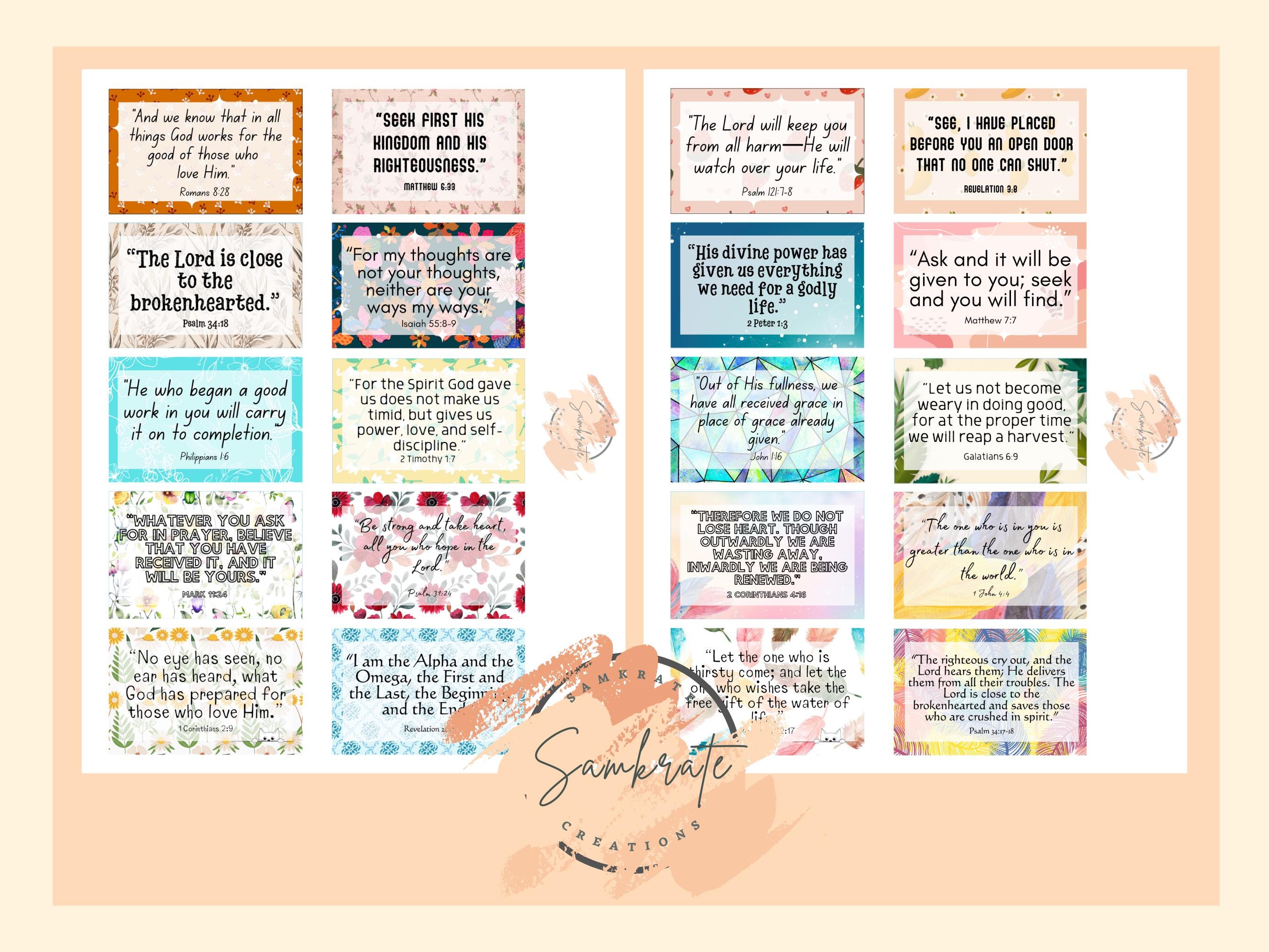 110 New Beginnings Bible Verse Cards: Printable Scripture (digital ...