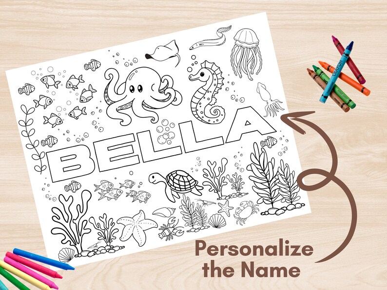 Customizable Coloring Pages for Kids Personalized Kids Coloring Pages ...