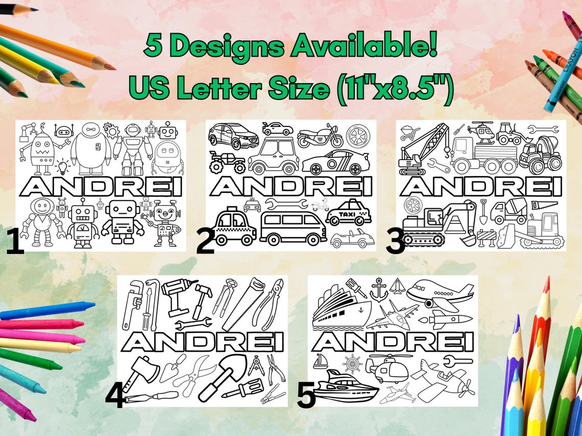 Customizable Coloring Pages for Kids Personalized Coloring Pages for ...