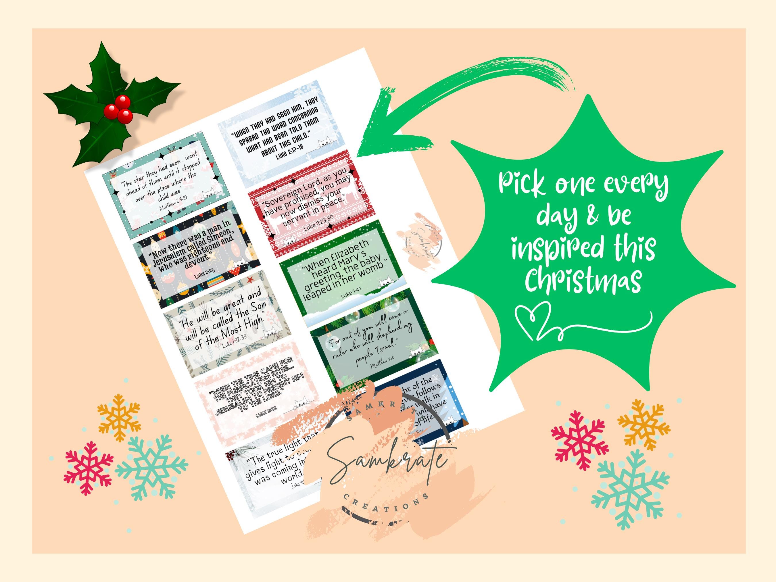 110 Christmas Bible Verse Cards Printable Scripture Cards Printable ...