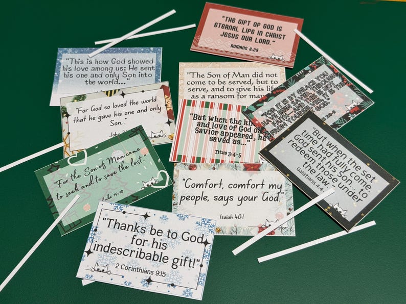 110 Christmas Bible Verse Cards Printable Scripture Cards Printable ...
