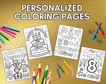 Fall Customizable Coloring Pages for Kids Personalized Halloween ...
