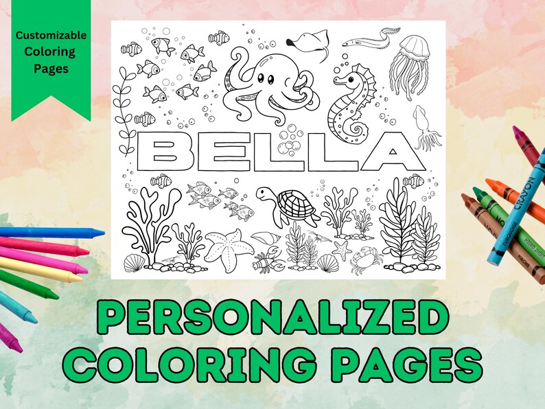 Customizable Coloring Pages for Kids Personalized Coloring Pages for ...