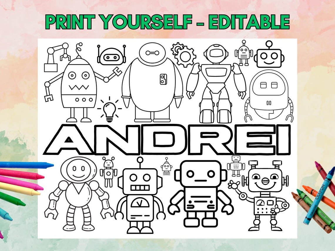 Customizable Coloring Pages for Kids Personalized Coloring Pages for ...