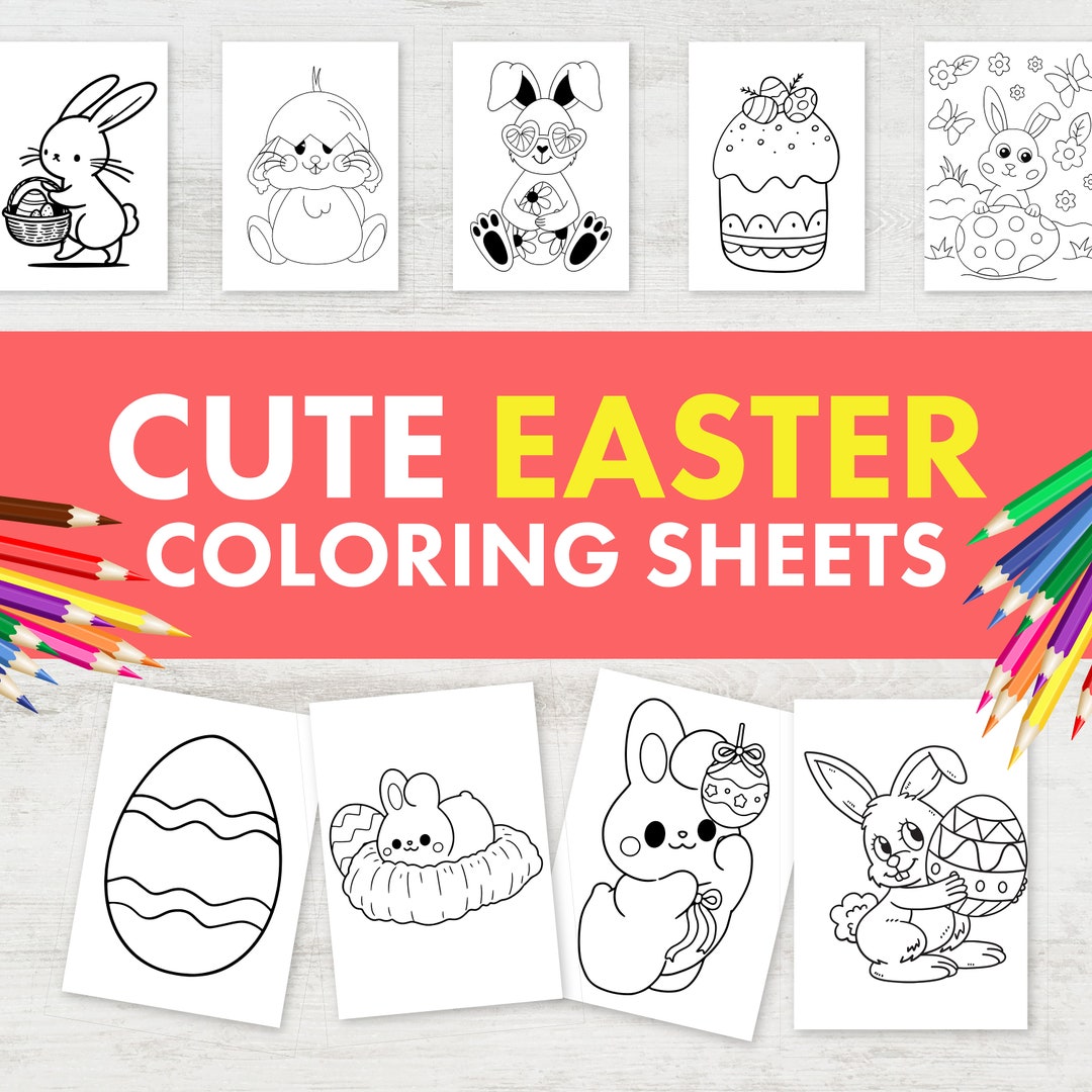 Easter Coloring Sheets for Toddlers Kids Preschoolers Easy High Qaulity ...
