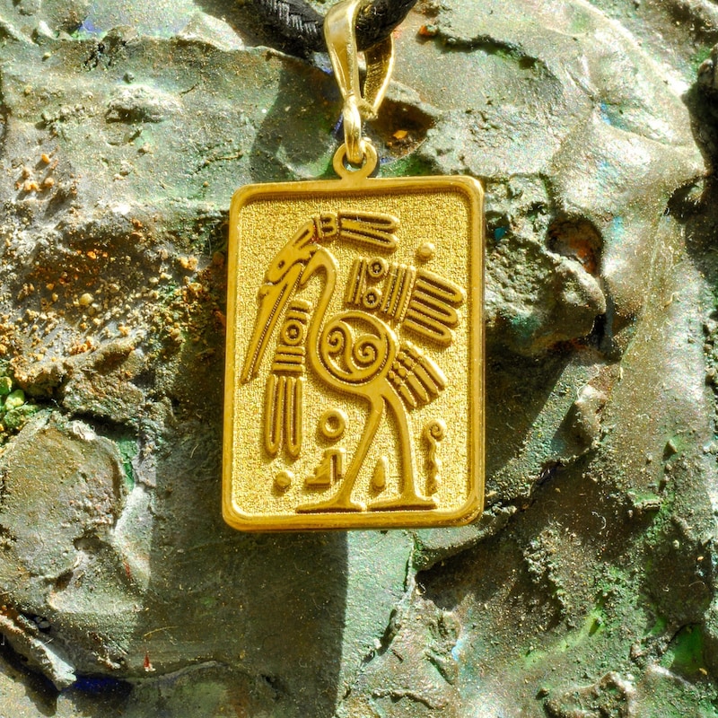 Gold Aztec Pendant - Etsy