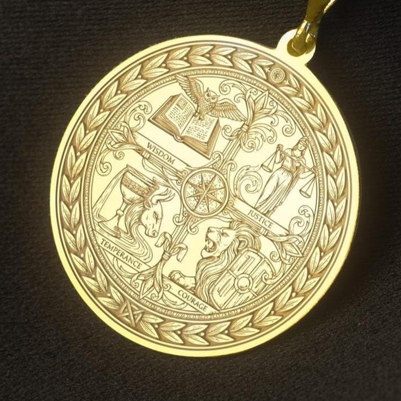 Stoic Silver Medallions - Etsy UK