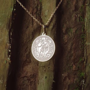 Ares Medallion: Engraved Greek God of War Pendant, Sterling Silver or ...