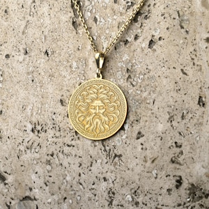 14k Solid Gold Zeus Necklace, Father of Gods and Men Zeus Necklace ...