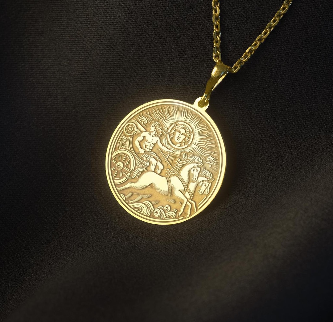 Sterling Silver Helios Necklace, Helios Sun God Necklace , Helios Charm ...