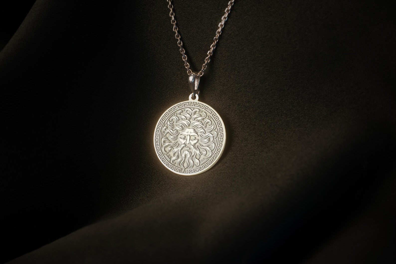 14k Solid Gold Zeus Necklace, Father of Gods and Men Zeus Necklace ...