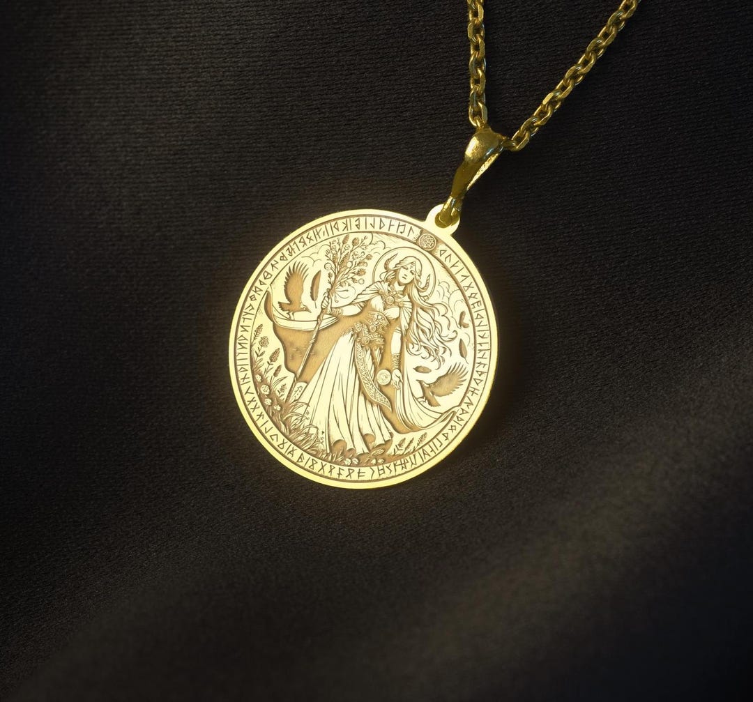 Eir Necklace, Norse Goddess of Healing Medallion, Viking Rune Pendant ...