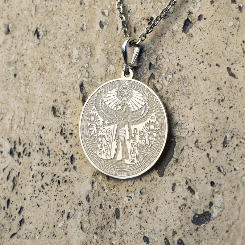 Egyptian God Ra Necklace, Eye of Horus Sun Medallion, Spiritual ...