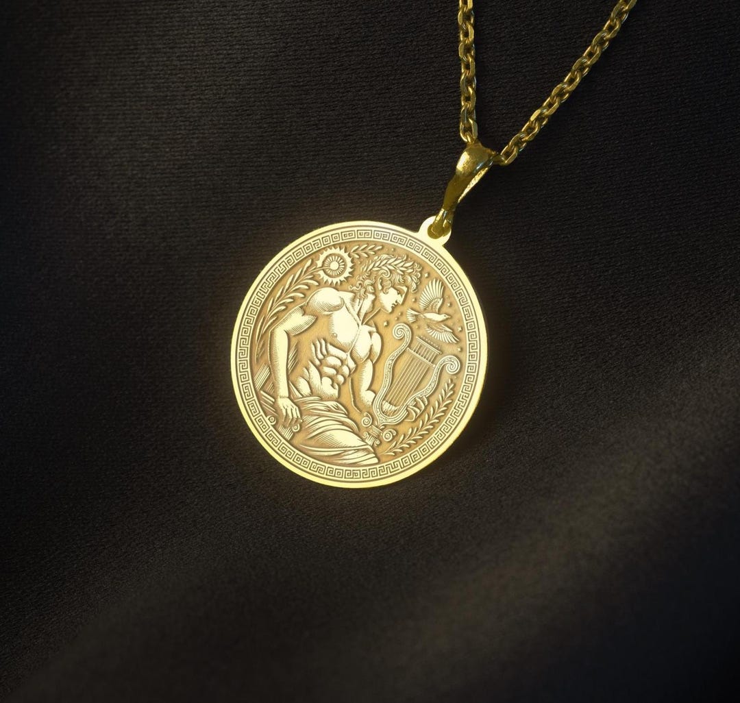 Apollo Medallion Necklace – Greek Mythology Necklace – God of Music ...