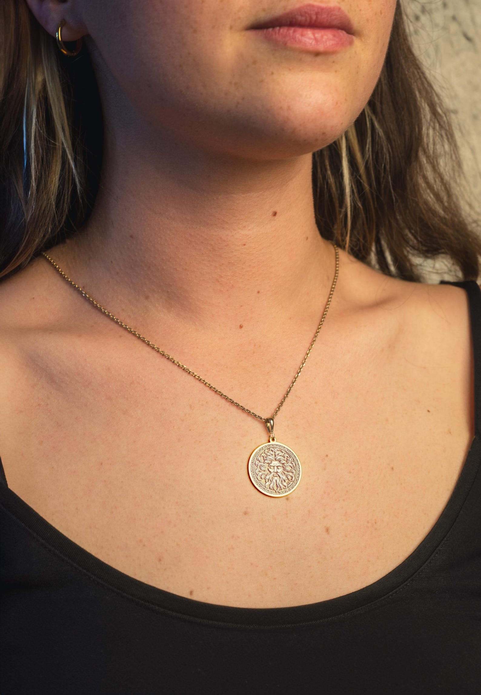 14k Solid Gold Zeus Necklace, Father of Gods and Men Zeus Necklace ...