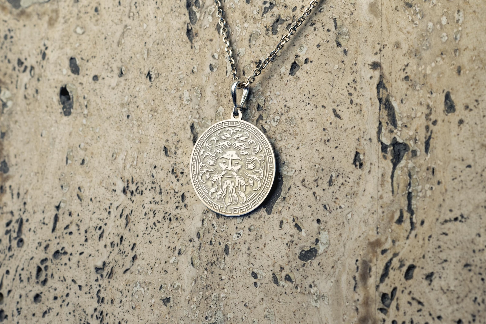 14k Solid Gold Zeus Necklace, Father of Gods and Men Zeus Necklace ...