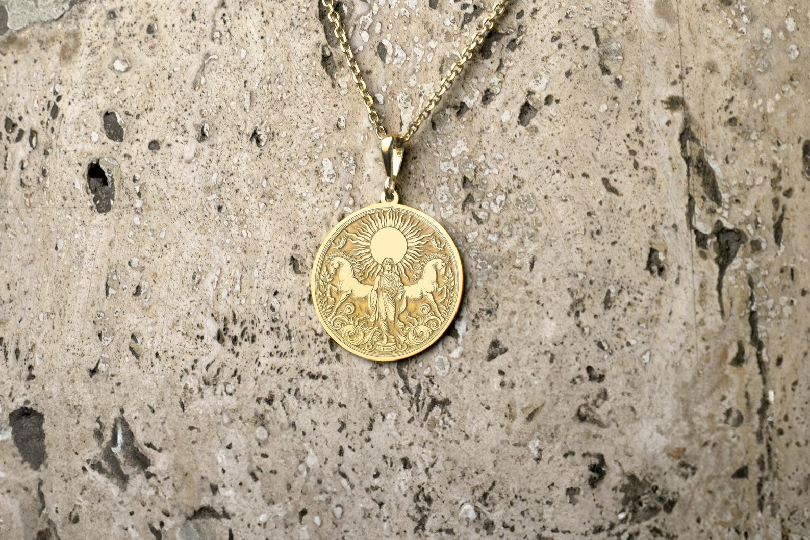Sol Invictus Necklace: Roman Sun God Pendant - Etsy