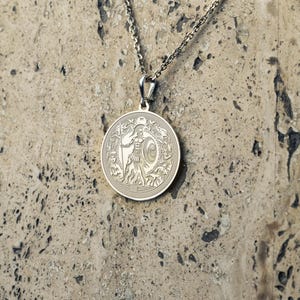 Ares Medallion: Engraved Greek God of War Pendant, Sterling Silver or ...