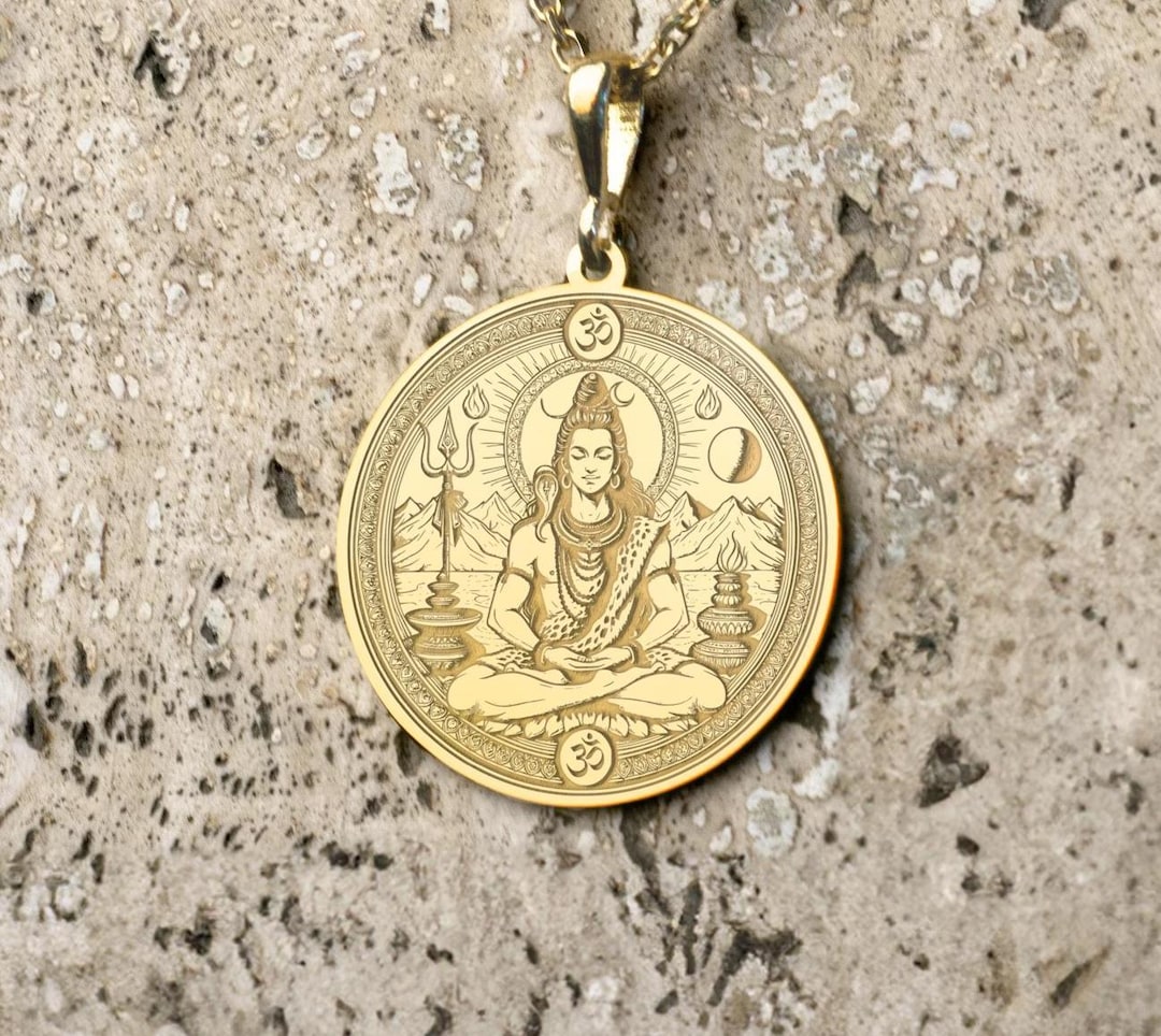 Sterling Silver Shiva Necklace, Hindu God Pendant, Dainty Shiva ...