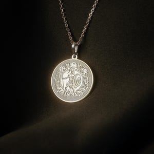 Ares Medallion: Engraved Greek God of War Pendant, Sterling Silver or ...