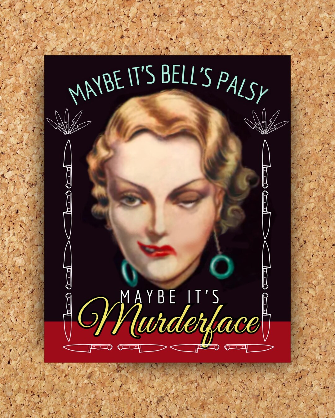 Bell's Palsy Poster - Positive Funny Vintage Inspired Art Print - Face ...