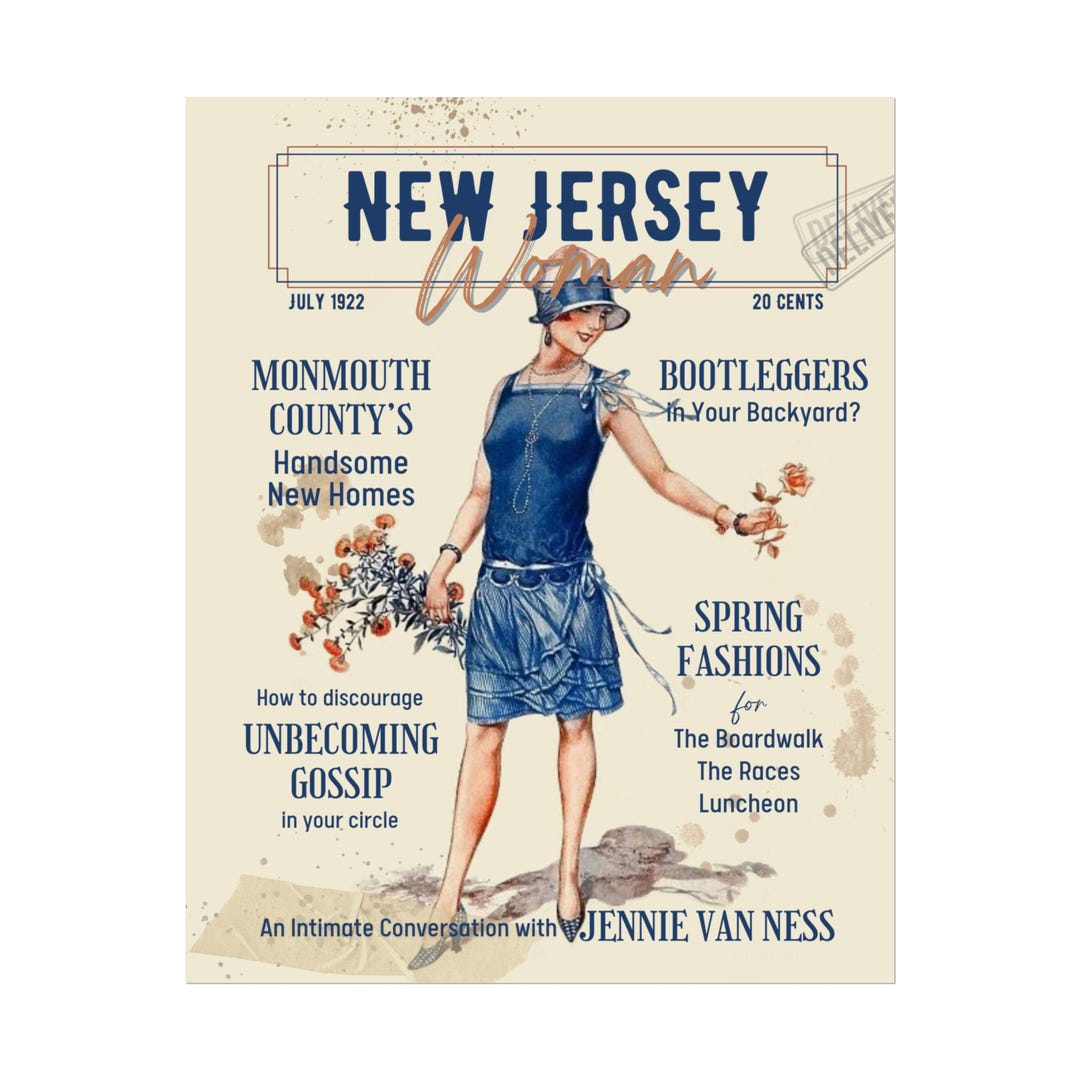 New Jersey Woman Magazine Cover July 1922 Art Print Rolled Poster NJ ...