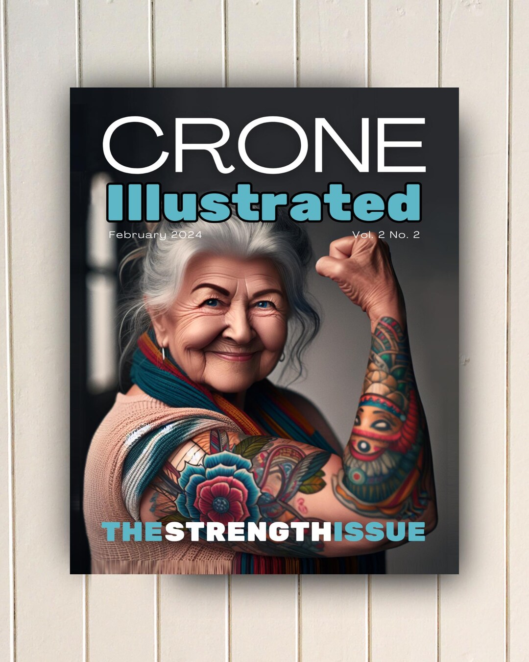 Crone Illustrated Poster Magazine Cover Strength Issue Tattoo Older ...