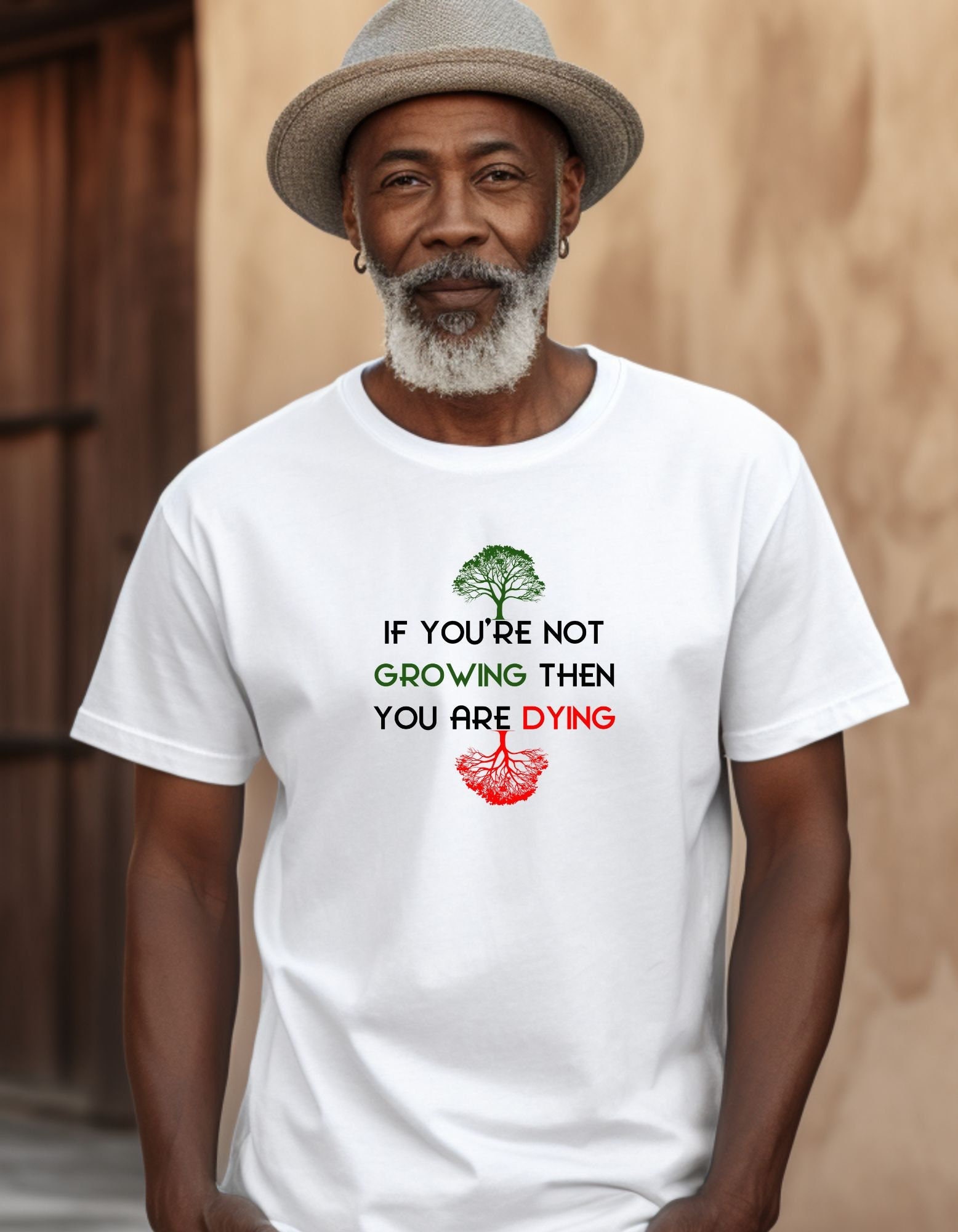 Motivational Quote T-shirt - Loose Fit Statement Top, Tree of Life ...