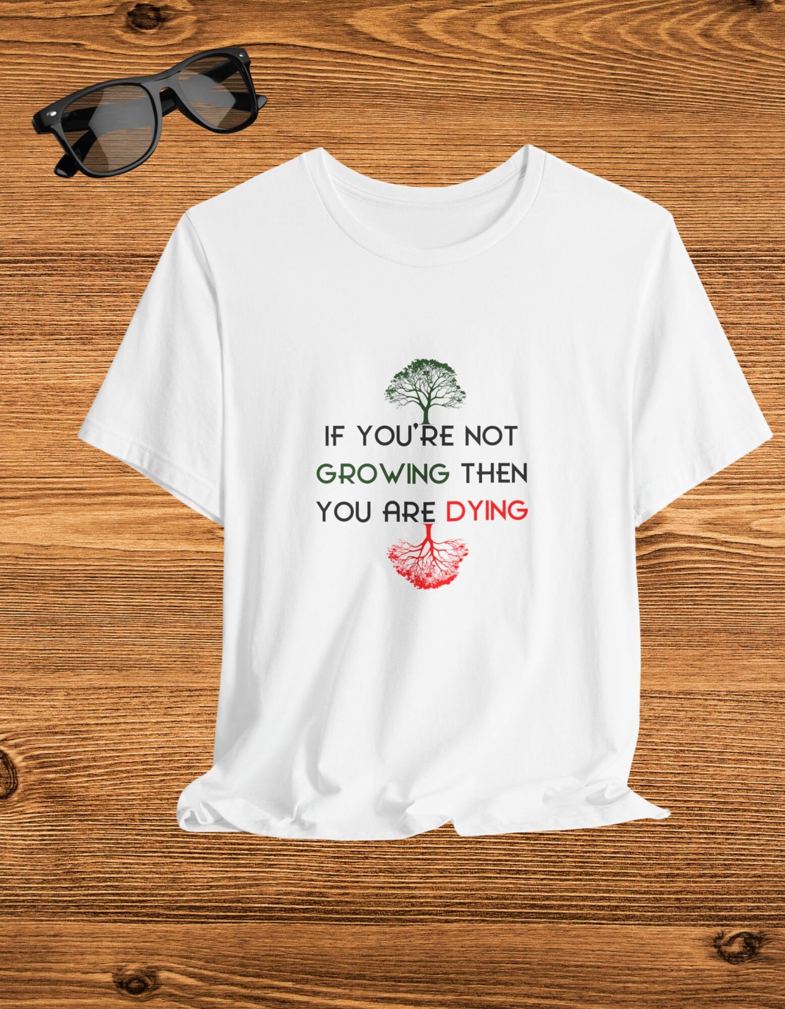 Motivational Quote T-shirt - Loose Fit Statement Top, Tree of Life ...