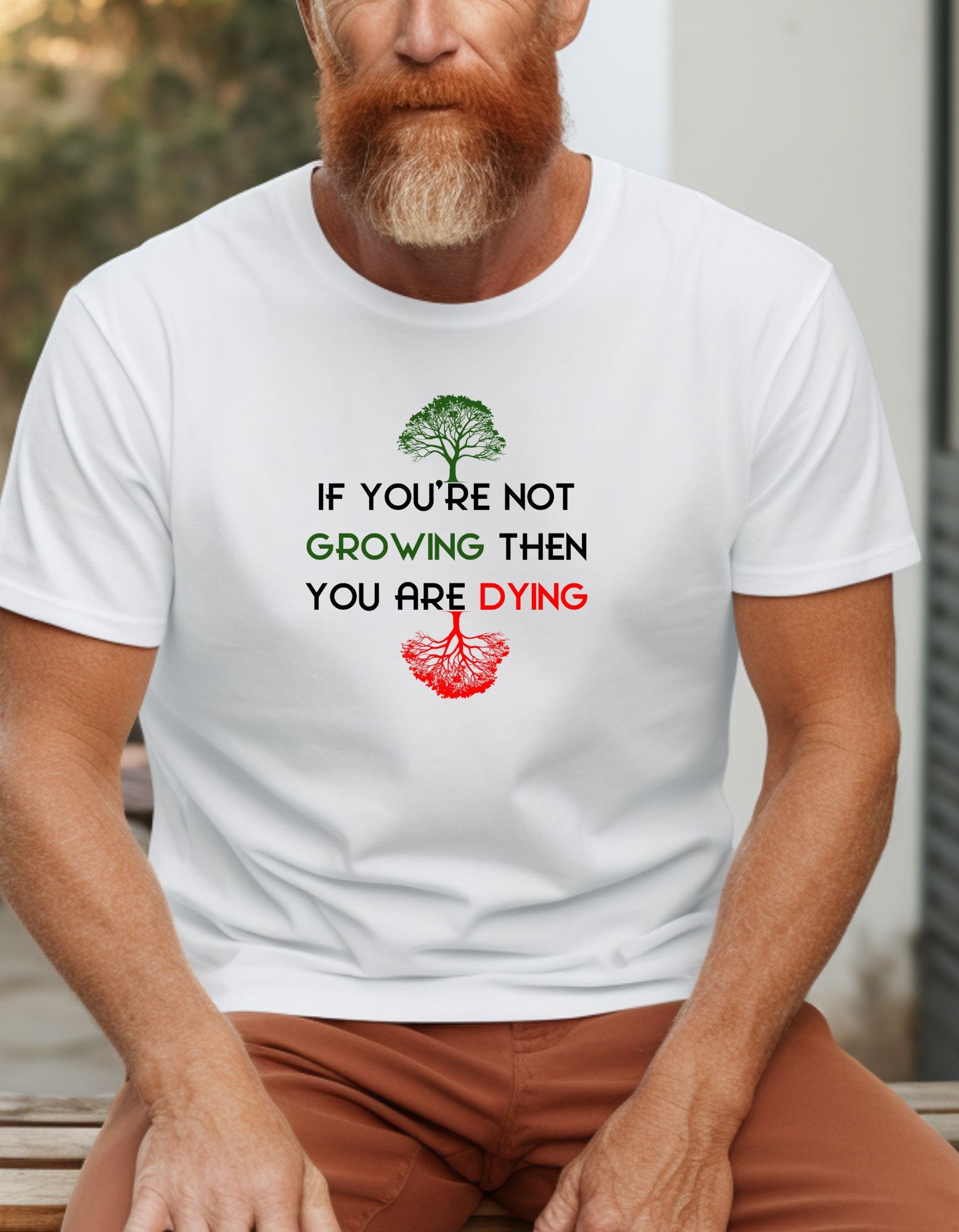 Motivational Quote T-shirt - Loose Fit Statement Top, Tree of Life ...