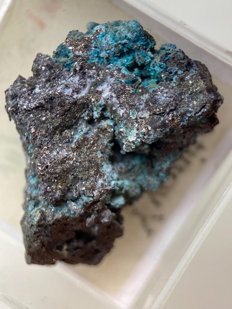Yvonite Blue Crystals Mineralspecimen Salsigne Frankrijk Europe Micro ...
