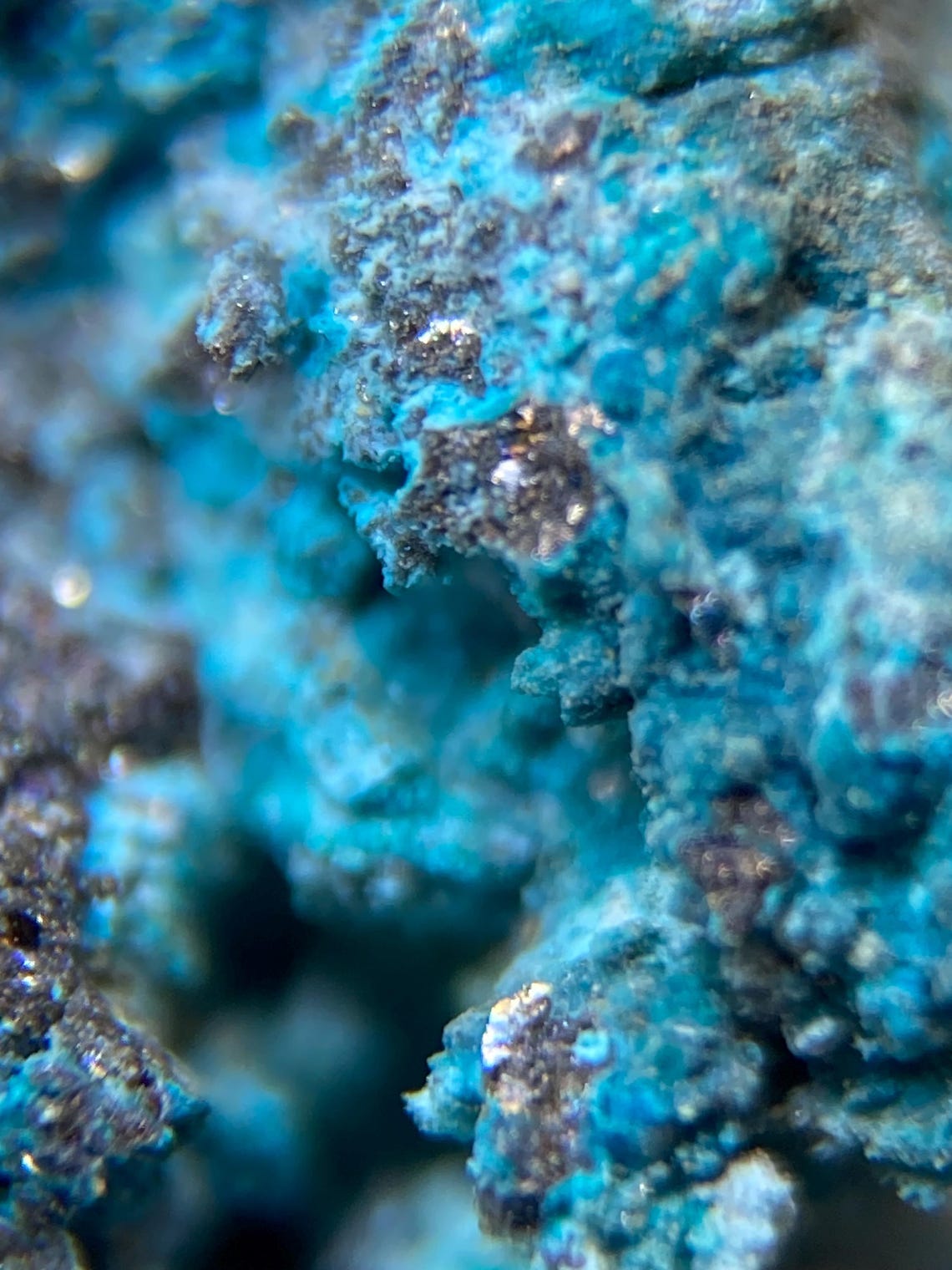 Yvonite Blue Crystals Mineralspecimen Salsigne Frankrijk Europe Micro ...