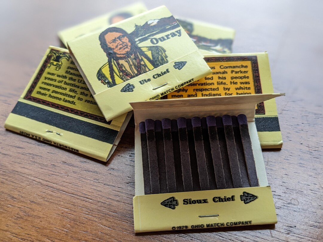 Vintage 1979 Native American Chiefs Matchbooks - Set of 6 - Etsy