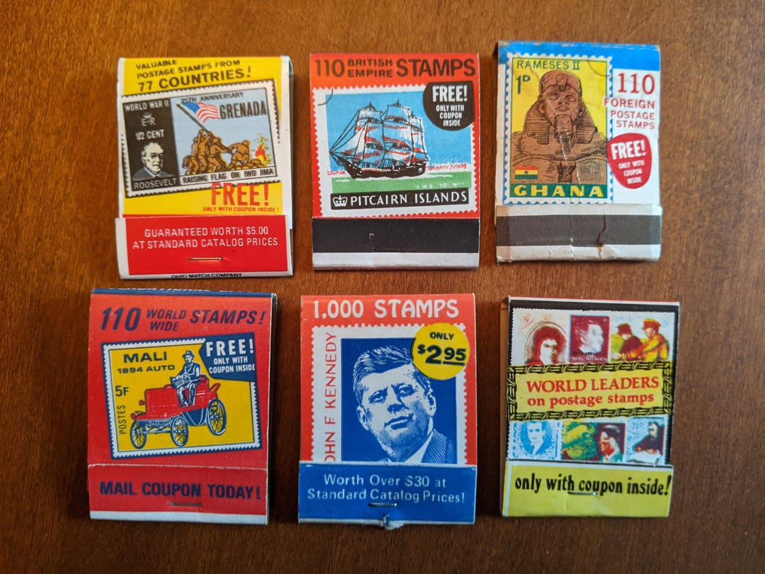 Vintage International Stamp Advertising Matchbooks Ca. 1960s - Etsy