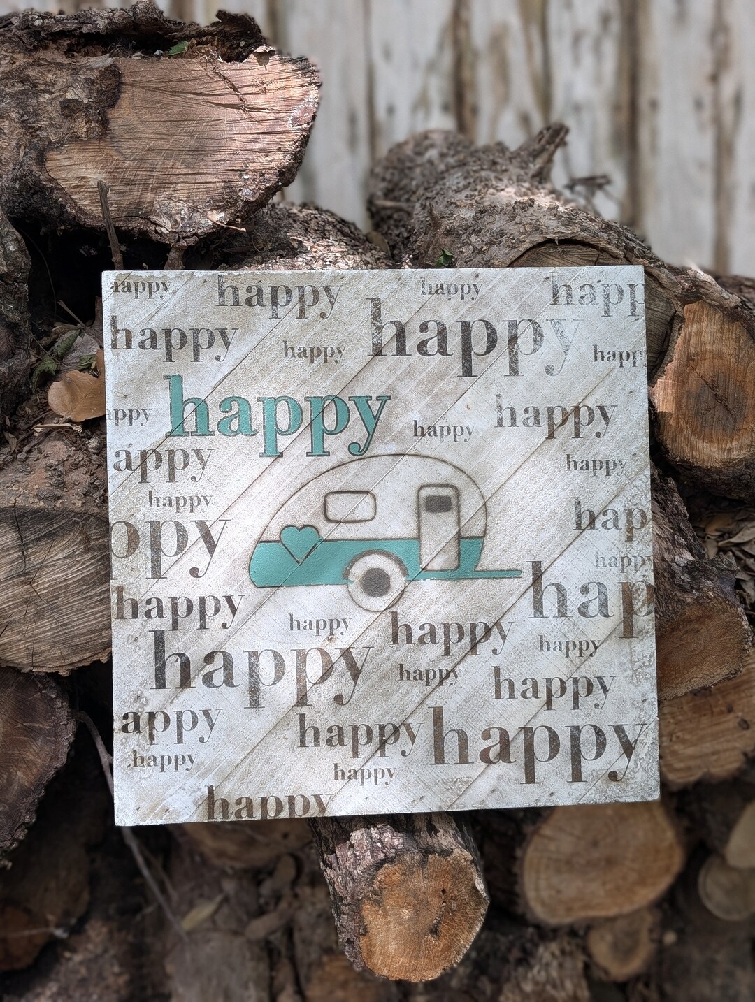 Custom Happy Camper Wall Decor Camping Sign Customized Wooden Wall Art ...