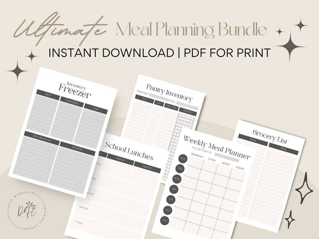Classic Ultimate Meal Planner Bundle | Digital Download | Reusable ...