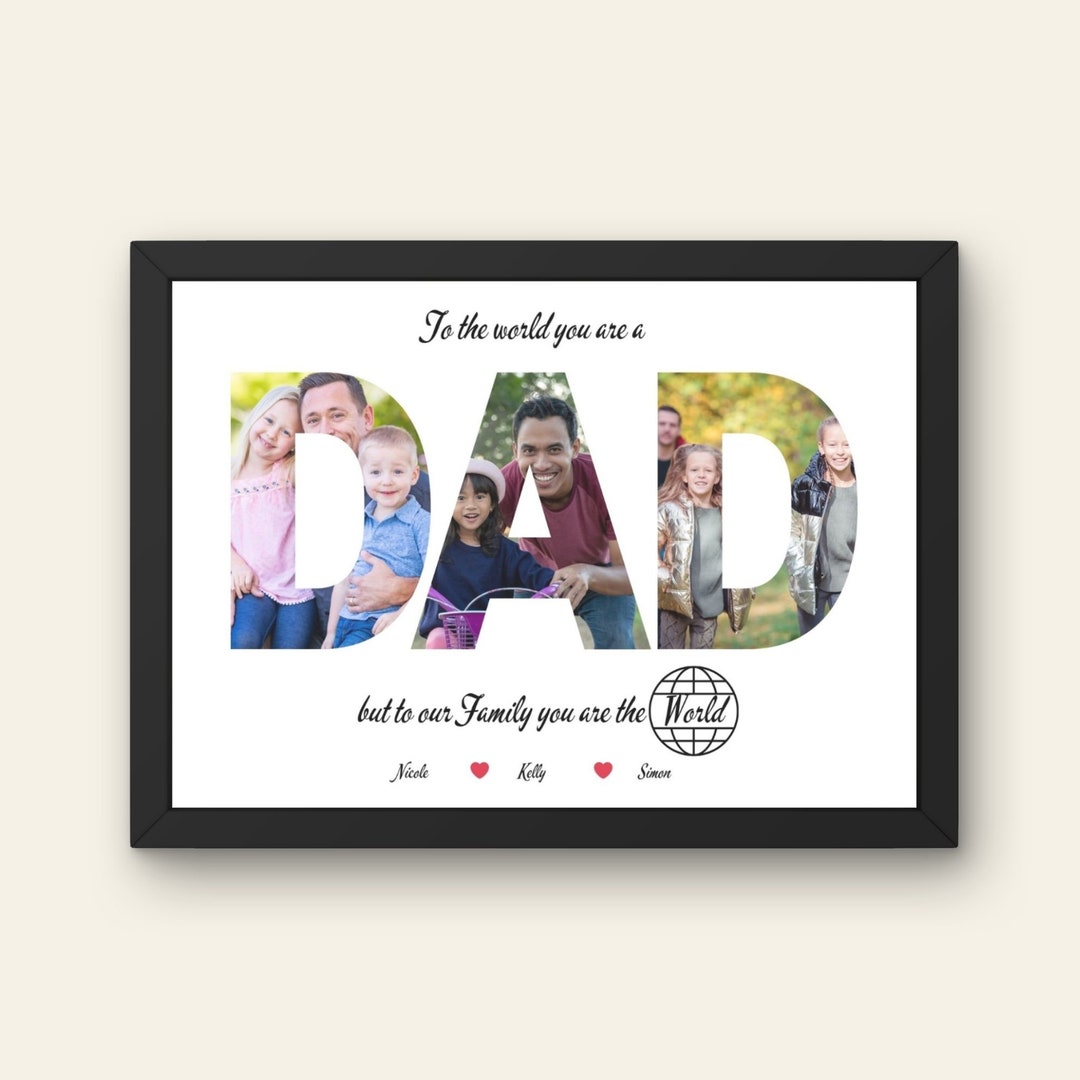 Personalised DAD Photo Collage, Printable Dad Photo Collage, Father's ...