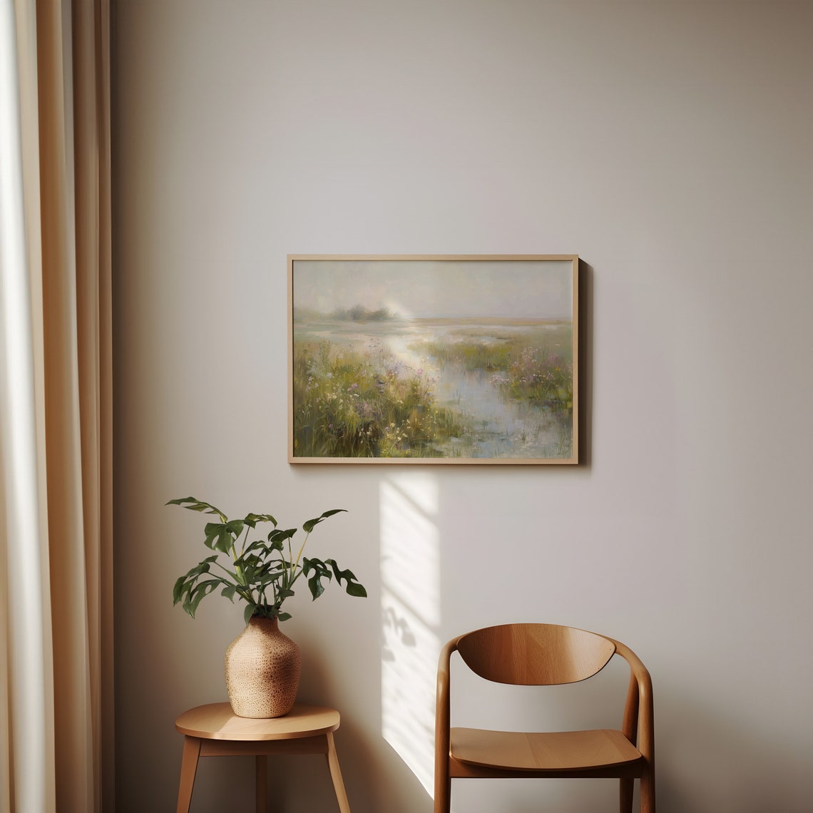 Spring Wildflower Landscape Oil Painting, Vintage Spring Downloadable ...