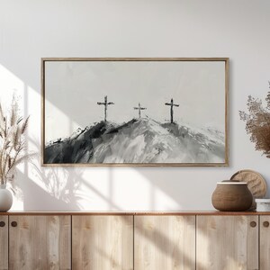 Vintage Christian Golgotha Oil Painting Samsung TV Frame Art, Jesus TV ...