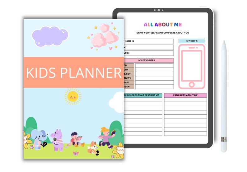 Printable Kids Planner, Kids Daily Planner, Daily Journal for Kids, 55 ...