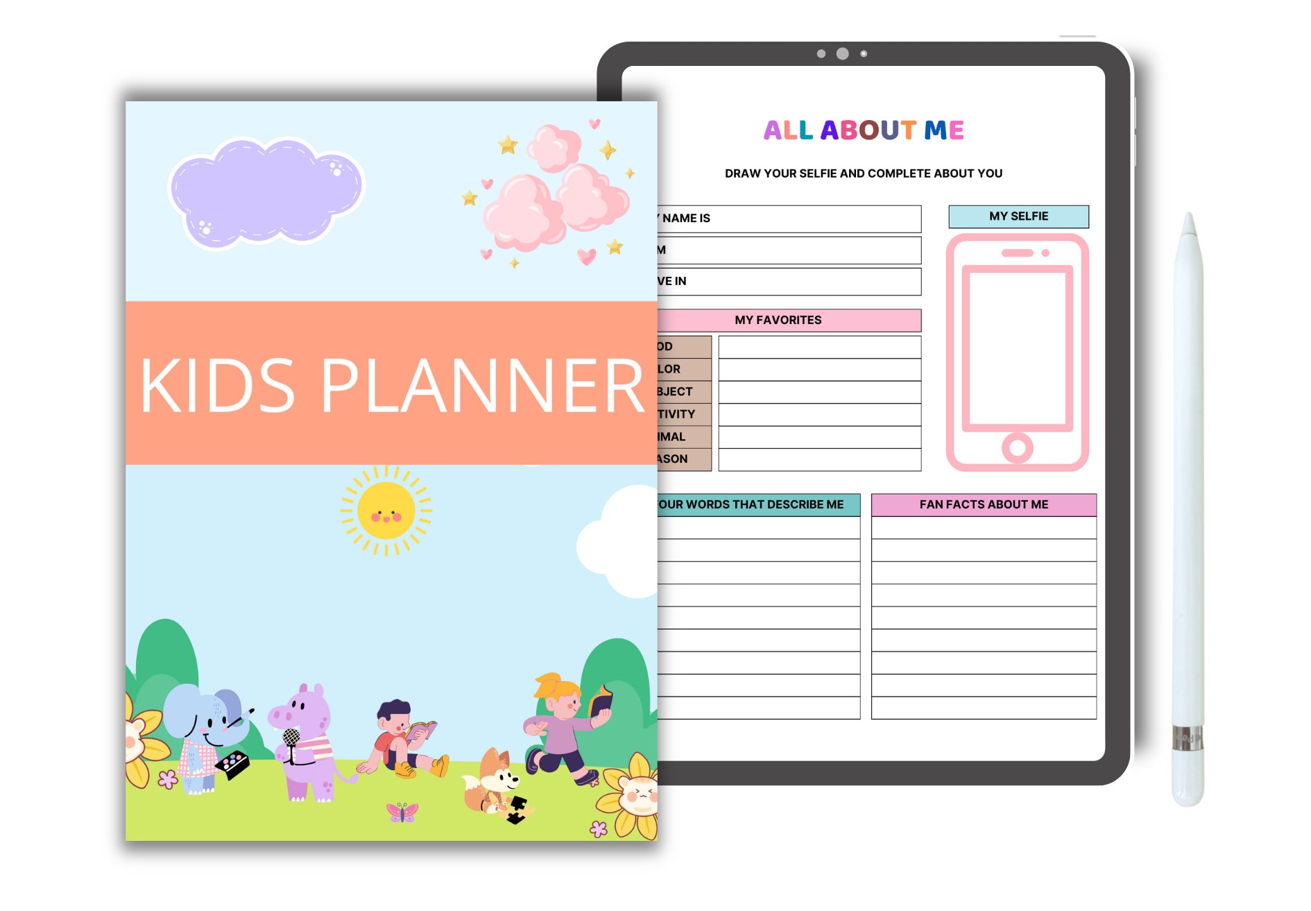 Printable Kids Planner, Kids Daily Planner, Daily Journal for Kids, 55 ...