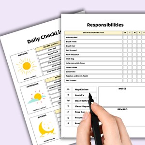 Printable Kids Chore Charts, After Before School Kids Charts Bundle ...
