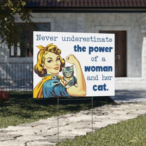 Childless Cat Ladies Yard Sign Harris 2024 Sign Cat Lady for Kamala ...